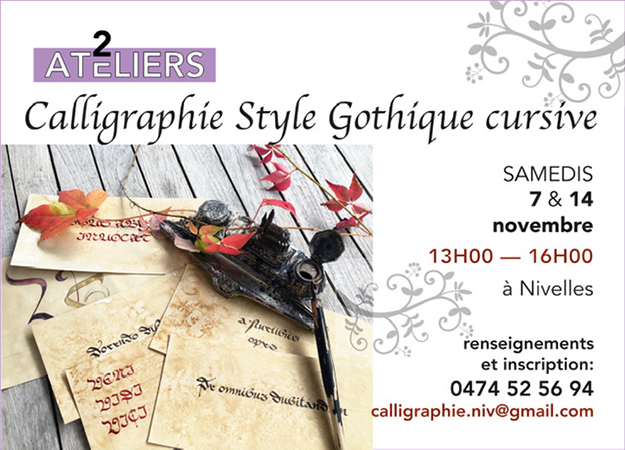 Interligne - 2 ateliers de calligraphie de style gothique cursive